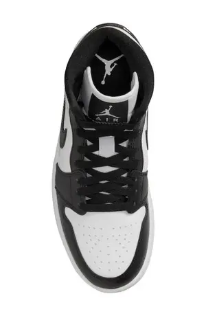 JORDAN Air 1 Mid Basketball Sneakers - White/black/white