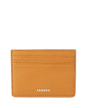 Sandro Saffiano Leather Card Case Camel