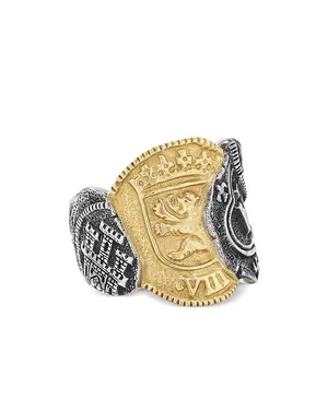 David Yurman Shipwreck Coin Signet Ring - Silver/gold