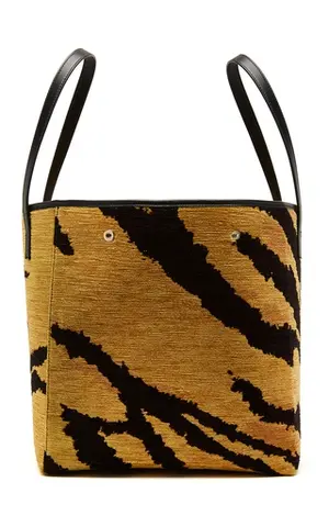 Oscar De La Renta Medium Square Chenille Tiger Tote