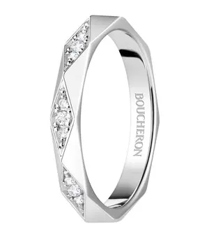 Boucheron Platinum And Diamond Facette Wedding Band
