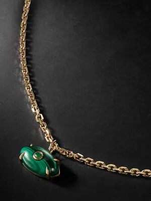 SYDNEY EVAN Evil Eye Malachite Necklace