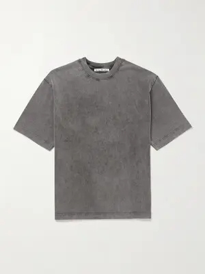 Acne Studios Extorr Logo-appliquéd Garment-dyed Cotton-jersey T-shirt - Gray