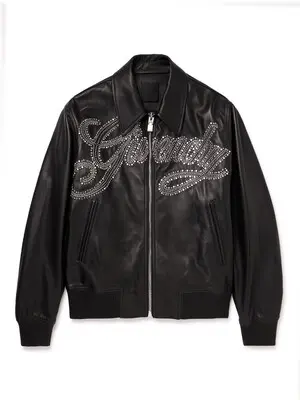 Givenchy Logo-embellished Studded Leather Jacket
