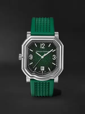 GERALD CHARLES Maestro Gc Sport Limited Edition Automatic Chronograph 39mm Titanium And Rubber Watch - Green
