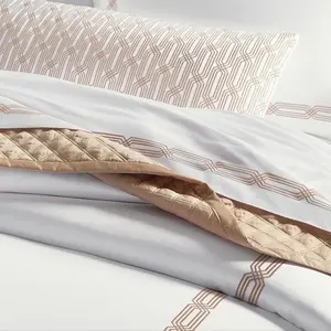 HUDSON PARK COLLECTION Italian Tivoli Embroidered Flat Sheet, King Exclusive - Champagne