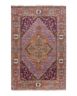 SURYA Zeus Area Rug, 5'6 X 8'6 - Eggplant/rust/lime