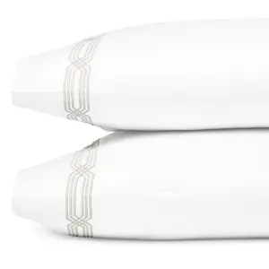 HUDSON PARK COLLECTION Italian Tivoli Embroidered King Pillowcase Exclusive - White/silver