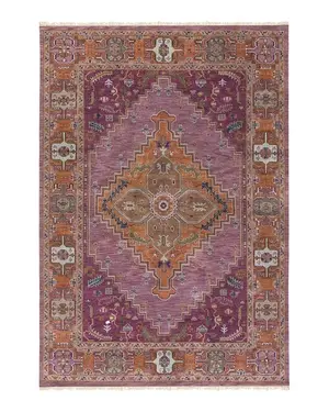 SURYA Zeus Area Rug, 8' X 11 - Eggplant/rust/lime