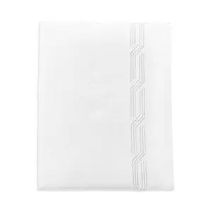 HUDSON PARK COLLECTION Italian Tivoli Embroidered Flat Sheet, Queen Exclusive - White