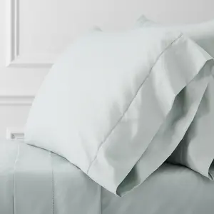 HUDSON PARK COLLECTION 680tc Flat Sateen Sheet, Queen Exclusive - Opaline