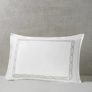 HUDSON PARK COLLECTION Italian Tivoli Embroidered Standard Sham Exclusive - White/silver