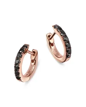 Bloomingdale'S Black Diamond Huggie Hoop Earrings - Black/rose Gold