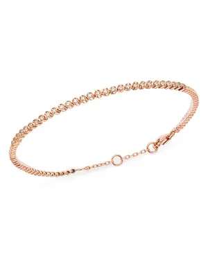 Bloomingdale'S 14k Diamond Bezel-set Bracelet - Rose Gold