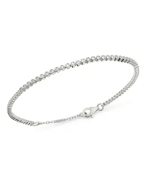 Bloomingdale'S 14k Diamond Bezel Bracelet - White Gold