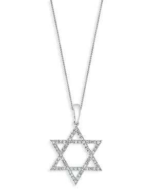 Bloomingdale'S Diamond Star Of David Pendant Necklace - Silver
