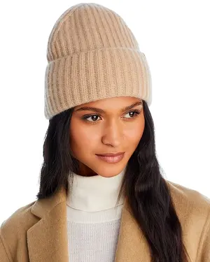 Vince Knit Cashmere Beanie - Tan
