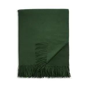 AMICALE CASHMERE 100% Cashmere Throw Dark Green