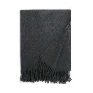AMICALE CASHMERE 100% Cashmere Throw Heather Onyx