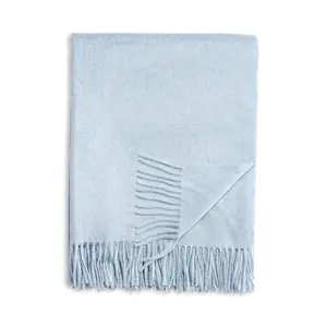 AMICALE CASHMERE 100% Cashmere Throw Light Blue
