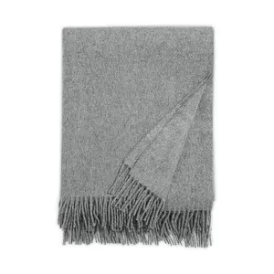 AMICALE CASHMERE 100% Cashmere Throw Mercury Grey