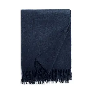 AMICALE CASHMERE 100% Cashmere Throw - Mid Blue
