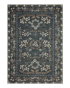 RIFLE PAPER CO. Fiore Fio-01 Area Rug, 7'10 X 10 - Navy/gray