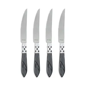 VIETRI Aladdin Brilliant Steak Knives, Set Of 4 - Charcoal