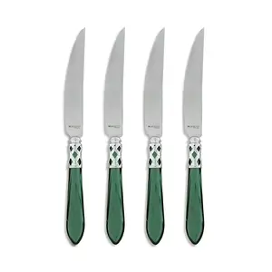 VIETRI Aladdin Brilliant Steak Knives, Set Of 4 - Green