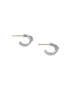 David Yurman Sterling Petite X Mini Hoop Earrings - Silver