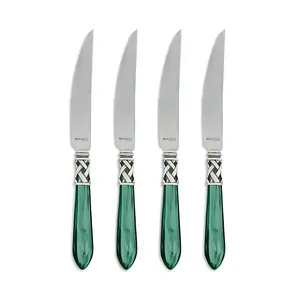 VIETRI Aladdin Antique Steak Knives, Set Of 4 - Green