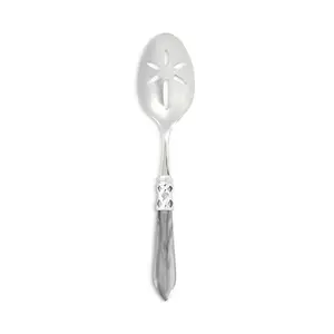 VIETRI Aladdin Brilliant Slotted Serving Spoon - Light Grey