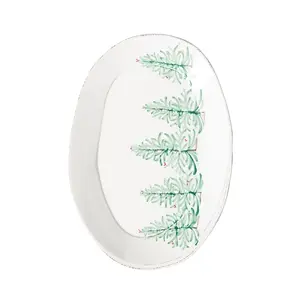 VIETRI Lastra Holiday Oval Platter - White