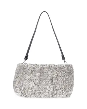 Staud Beaded Bean Bag - Silver/silver