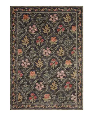 RIFLE PAPER CO. Fiore Fio-04 Area Rug, 3'7 X 5'7 - Charcoal