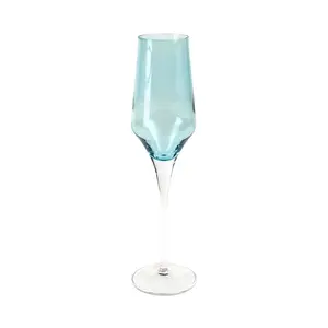 VIETRI Contessa Champagne Glass Teal