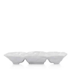 VIETRI Incanto Stone Lace Medium Three-part Server - White