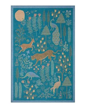 RIFLE PAPER CO. Menagerie Men-01 Area Rug, 2'3 X 3'9 - Navy