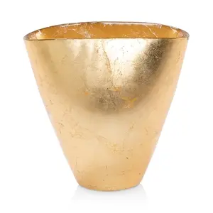 VIETRI Moon Glass Leaf Medium Vase - Gold