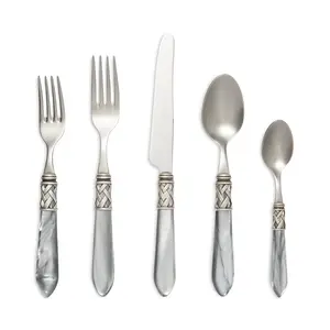 VIETRI Aladdin Antique Five Piece Place Setting Light Gray
