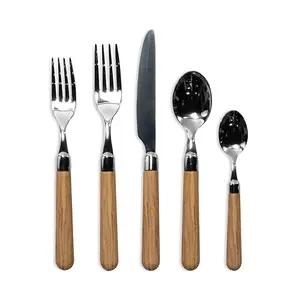VIETRI Albero Oak 5-piece Place Setting - Wood/silver