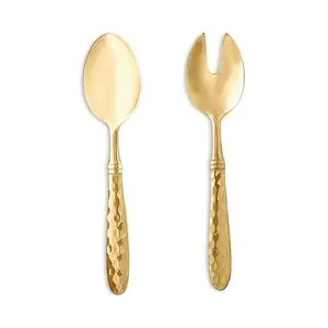 VIETRI Martellato Tone 2 Piece Salad Server Set - Gold