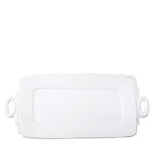 VIETRI Lastra Handled Rectangular Platter - White