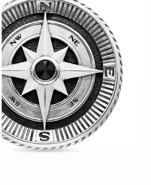 David Yurman Maritime Compass Amulet - Silver/black