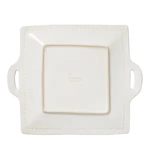 VIETRI Incanto Stone Stripe Square Handled Platter