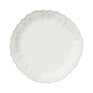 VIETRI Incanto Stone Baroque Round Platter - White