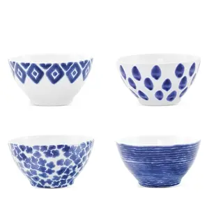 VIETRI Santorini Assorted Cereal Bowls, Set Of 4 - Blue