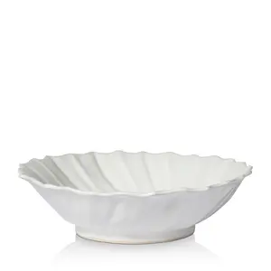 VIETRI Incanto Stone Ruffle Large Bowl - White