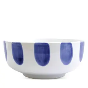 VIETRI Santorini Dot Large Footed Serving Bowl - Blue