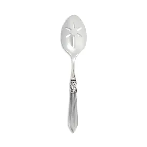 VIETRI Aladdin Antique Slotted Serving Spoon - Light Grey